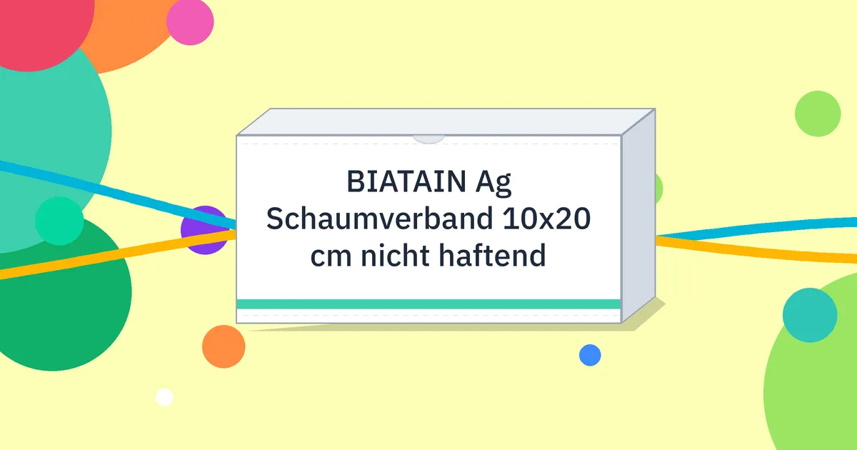 Symbolbild: Packung mit der Aufschrift BIATAIN Ag Schaumverband 10x20 cm nicht haftend (PZN 17387055) – Verfügbarkeit und Bezug in Apotheken in Frankfurt am Main