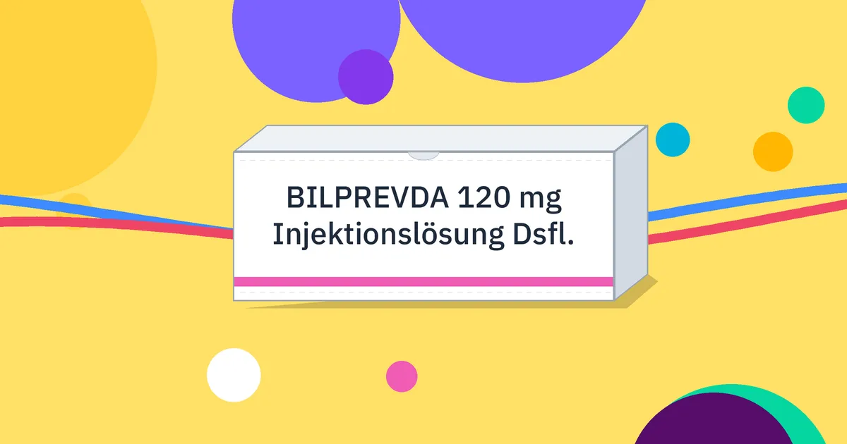 Symbolbild: Packung mit der Aufschrift BILPREVDA 120 mg Injektionslösung Dsfl. (PZN 20118459) – Verfügbarkeit und Bezug in Apotheken in Frankfurt am Main