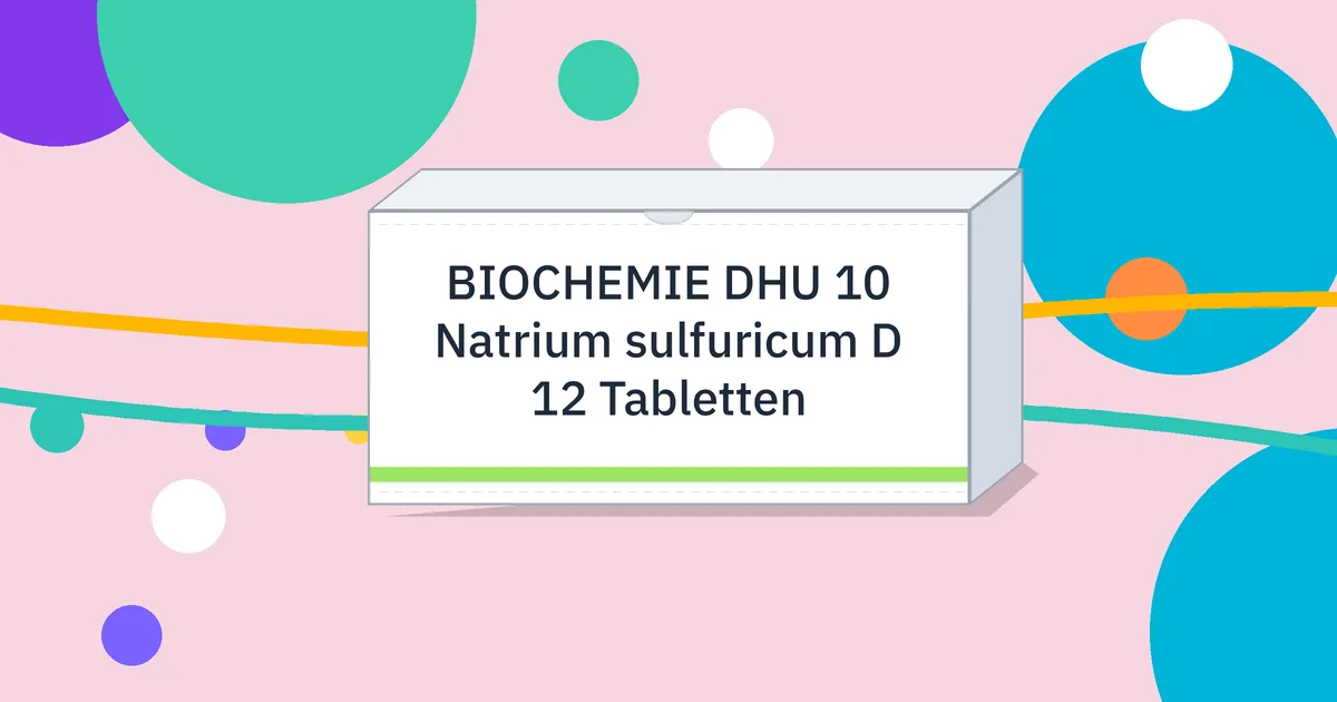Symbolbild: Packung mit der Aufschrift BIOCHEMIE DHU 10 Natrium sulfuricum D 12 Tabletten (PZN 02580898) – Verfügbarkeit und Bezug in Apotheken in Frankfurt am Main