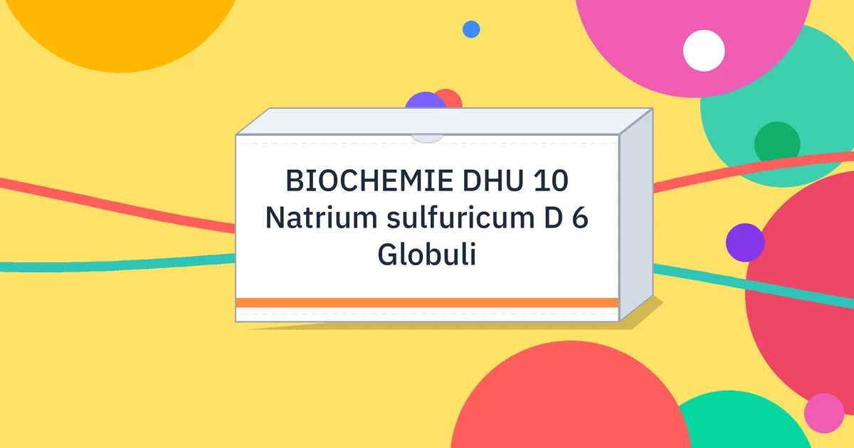 Symbolbild: Packung mit der Aufschrift BIOCHEMIE DHU 10 Natrium sulfuricum D 6 Globuli (PZN 10545953) – Verfügbarkeit und Bezug in Apotheken in Frankfurt am Main