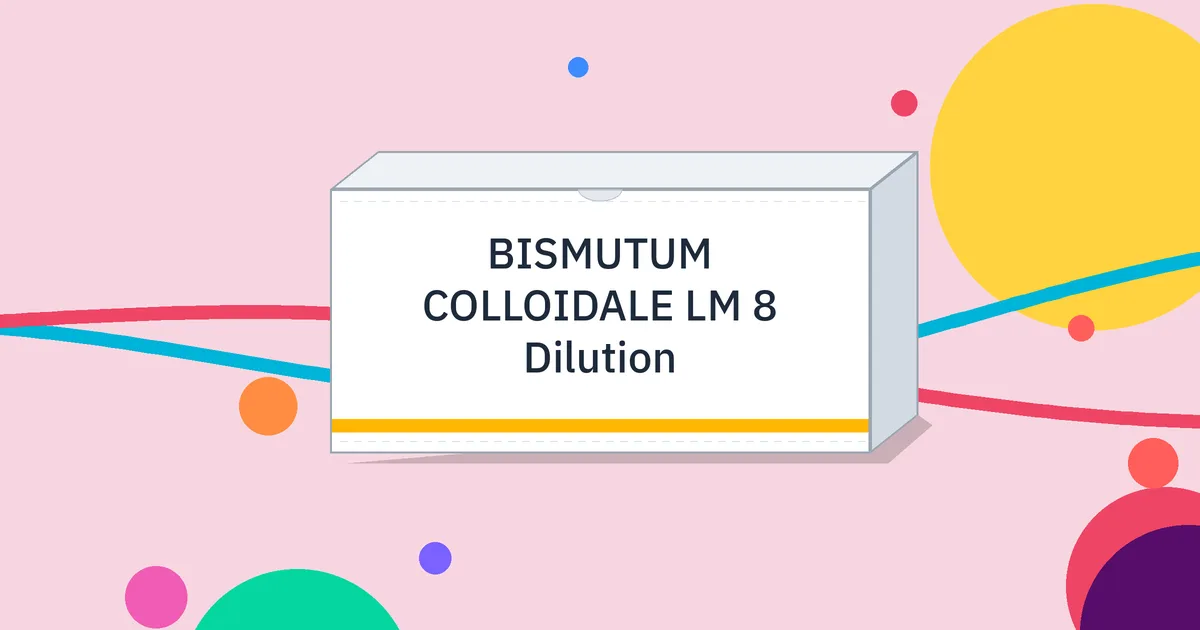 Symbolbild: Packung mit der Aufschrift BISMUTUM COLLOIDALE LM 8 Dilution (PZN 13385869) – Verfügbarkeit und Bezug in Apotheken in Frankfurt am Main