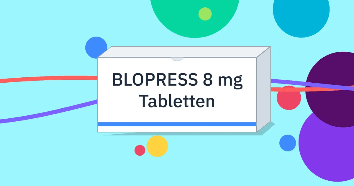 Symbolbild: Packung mit der Aufschrift BLOPRESS 8 mg Tabletten (PZN 19175943) – Verfügbarkeit und Bezug in Apotheken in Frankfurt am Main