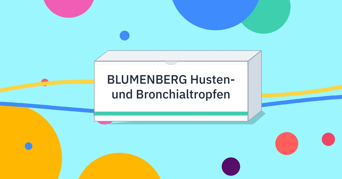 Symbolbild: Packung mit der Aufschrift BLUMENBERG Husten- und Bronchialtropfen (PZN 20058697) – Verfügbarkeit und Bezug in Apotheken in Frankfurt am Main