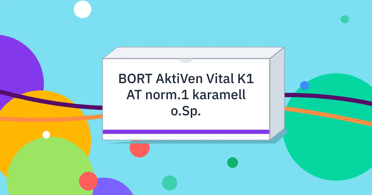 Symbolbild: Packung mit der Aufschrift BORT AktiVen Vital K1 AT norm.1 karamell o.Sp. (PZN 13736889) – Verfügbarkeit und Bezug in Apotheken in Frankfurt am Main