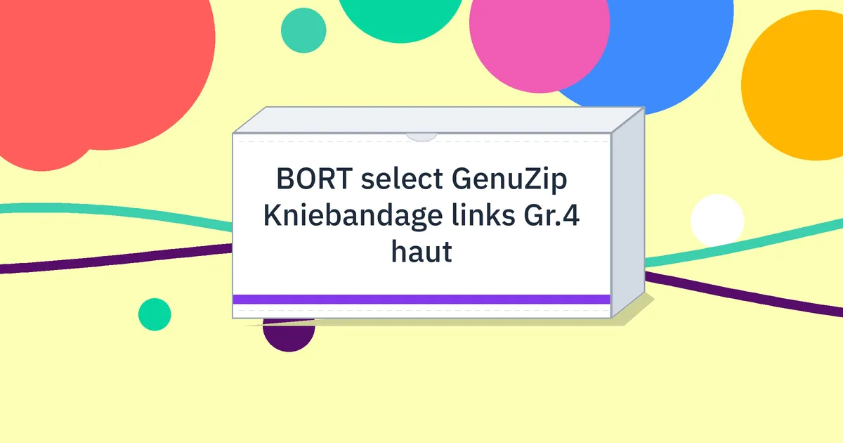 Symbolbild: Packung mit der Aufschrift BORT select GenuZip Kniebandage links Gr.4 haut (PZN 16844007) – Verfügbarkeit und Bezug in Apotheken in Frankfurt am Main
