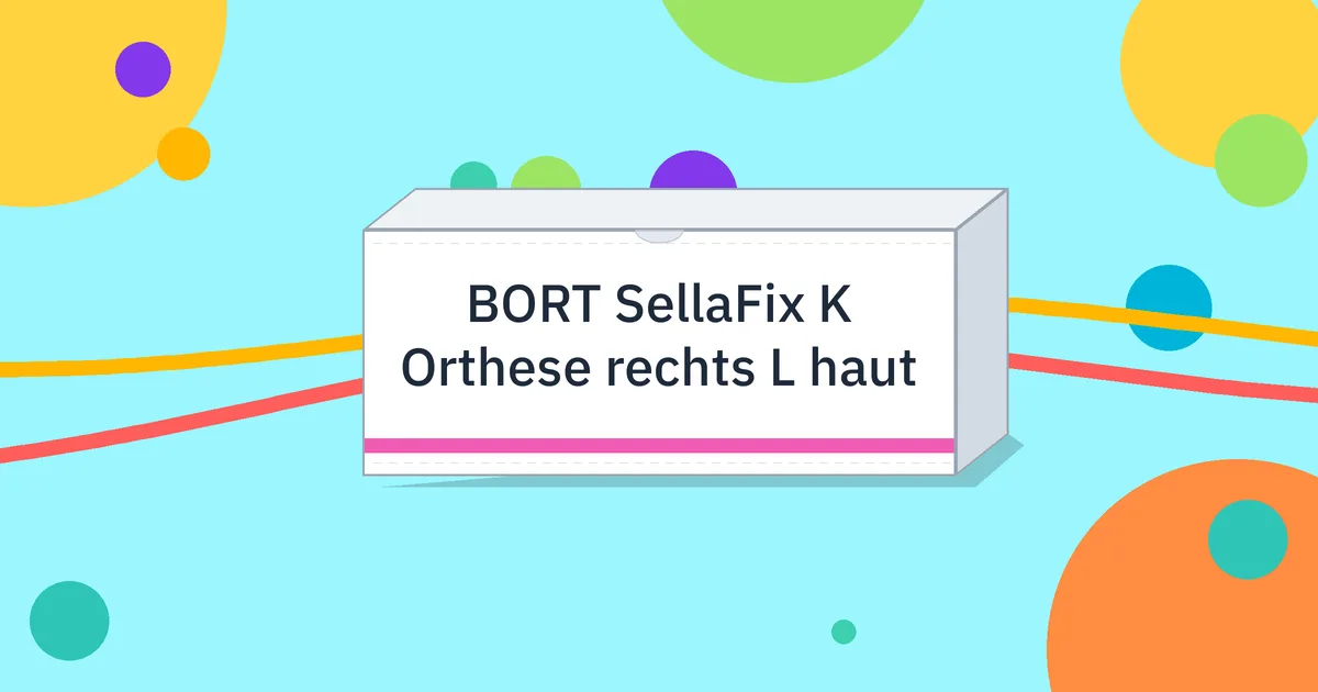 Symbolbild: Packung mit der Aufschrift BORT SellaFix K Orthese rechts L haut (PZN 08522749) – Verfügbarkeit und Bezug in Apotheken in Frankfurt am Main