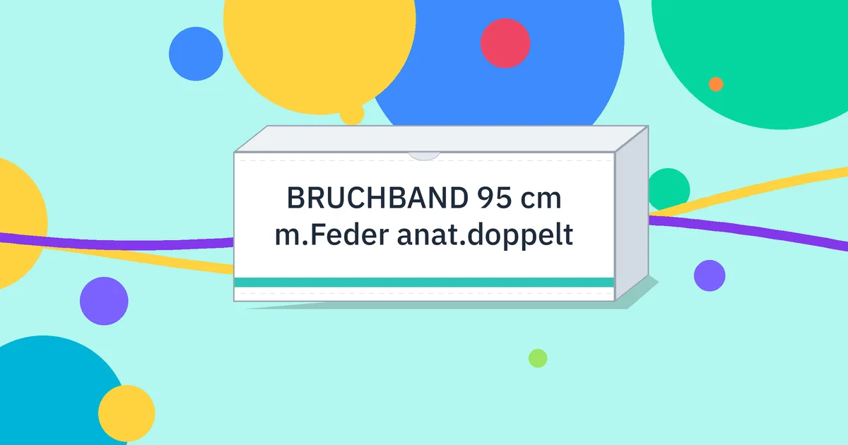 Symbolbild: Packung mit der Aufschrift BRUCHBAND 95 cm m.Feder anat.doppelt (PZN 02007710) – Verfügbarkeit und Bezug in Apotheken in Frankfurt am Main