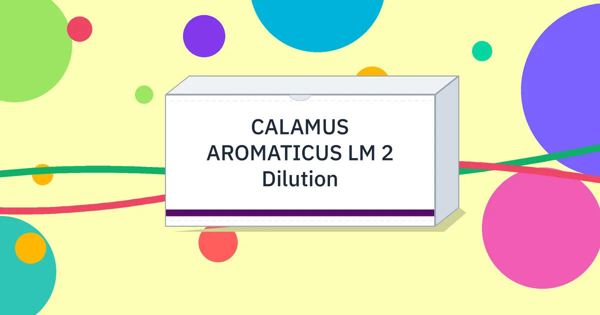 Symbolbild: Packung mit der Aufschrift CALAMUS AROMATICUS LM 2 Dilution (PZN 13404489) – Verfügbarkeit und Bezug in Apotheken in Frankfurt am Main