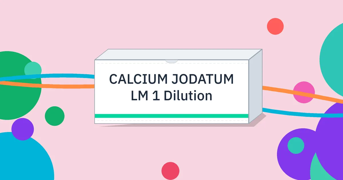 Symbolbild: Packung mit der Aufschrift CALCIUM JODATUM LM 1 Dilution (PZN 12804643) – Verfügbarkeit und Bezug in Apotheken in Frankfurt am Main