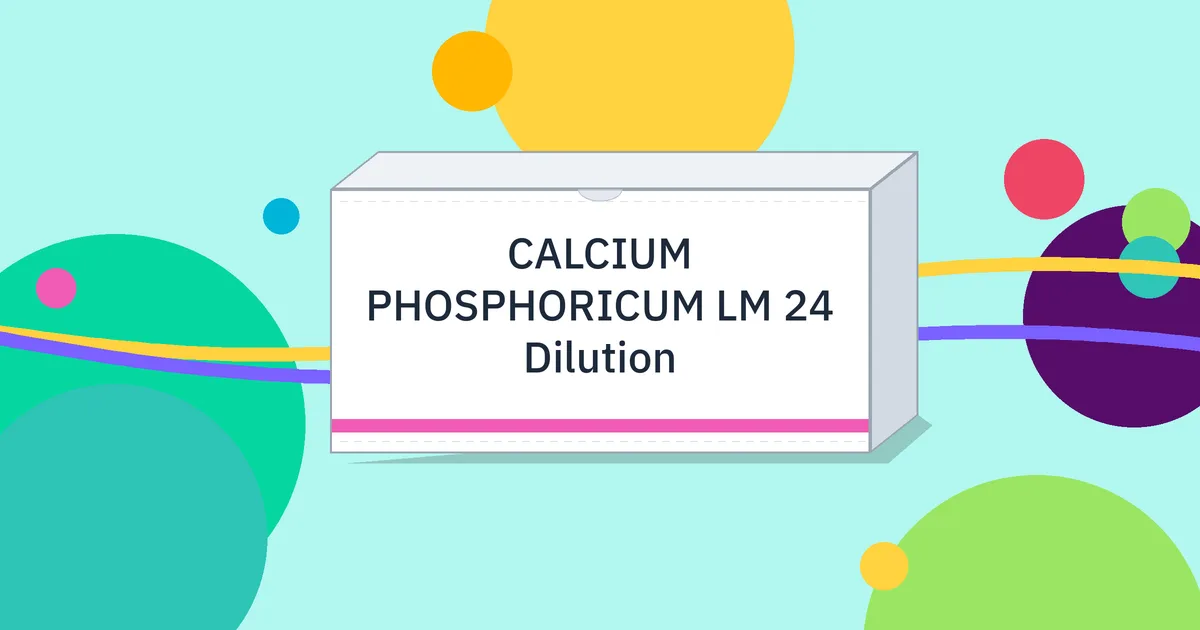 Symbolbild: Packung mit der Aufschrift CALCIUM PHOSPHORICUM LM 24 Dilution (PZN 12805364) – Verfügbarkeit und Bezug in Apotheken in Frankfurt am Main