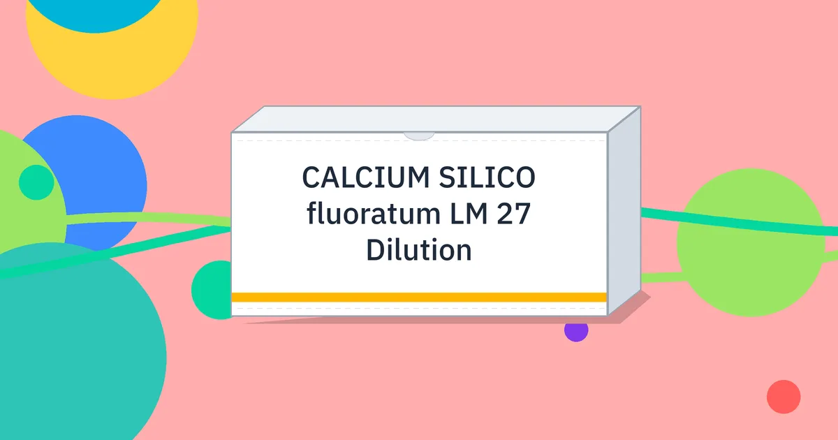 Symbolbild: Packung mit der Aufschrift CALCIUM SILICO fluoratum LM 27 Dilution (PZN 12806257) – Verfügbarkeit und Bezug in Apotheken in Frankfurt am Main