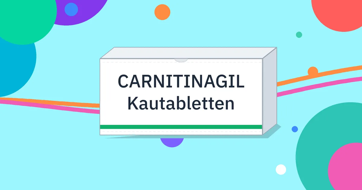 Symbolbild: Packung mit der Aufschrift CARNITINAGIL Kautabletten (PZN 09688340) – Verfügbarkeit und Bezug in Apotheken in Frankfurt am Main
