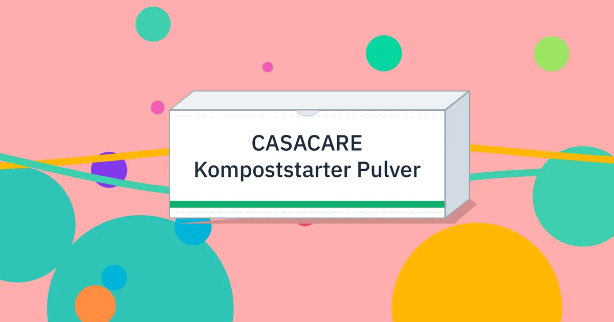 Symbolbild: Packung mit der Aufschrift CASACARE Kompoststarter Pulver (PZN 12537604) – Verfügbarkeit und Bezug in Apotheken in Frankfurt am Main