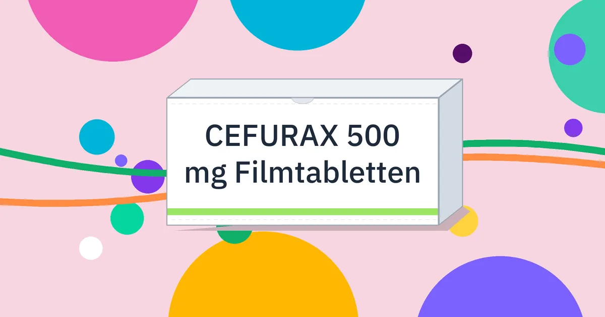 Symbolbild: Packung mit der Aufschrift CEFURAX 500 mg Filmtabletten (PZN 00964146) – Verfügbarkeit und Bezug in Apotheken in Frankfurt am Main