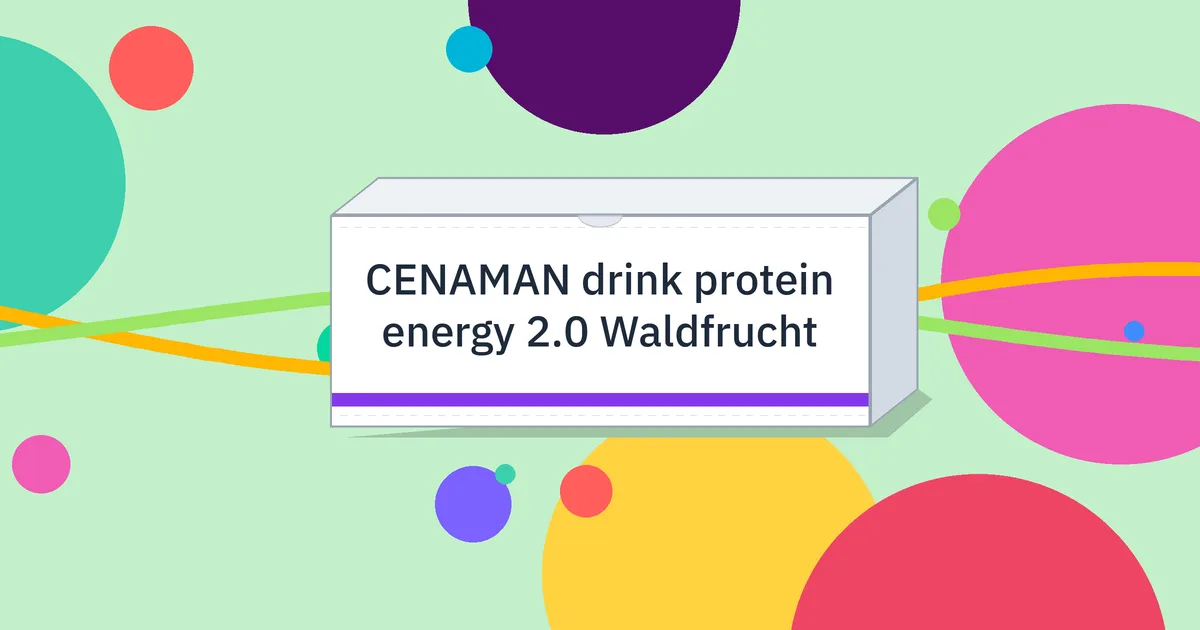 Symbolbild: Packung mit der Aufschrift CENAMAN drink protein energy 2.0 Waldfrucht (PZN 17987364) – Verfügbarkeit und Bezug in Apotheken in Frankfurt am Main