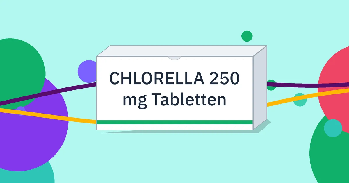 Symbolbild: Packung mit der Aufschrift CHLORELLA 250 mg Tabletten (PZN 03062674) – Verfügbarkeit und Bezug in Apotheken in Frankfurt am Main