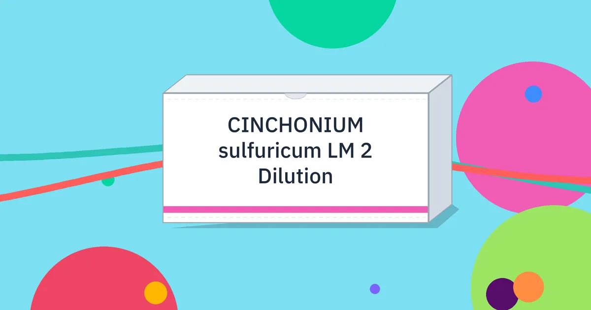 Symbolbild: Packung mit der Aufschrift CINCHONIUM sulfuricum LM 2 Dilution (PZN 13446312) – Verfügbarkeit und Bezug in Apotheken in Frankfurt am Main