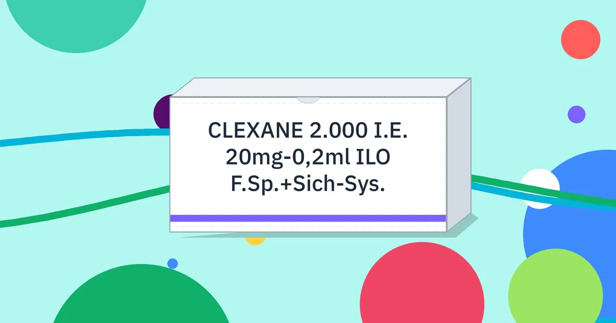 Symbolbild: Packung mit der Aufschrift CLEXANE 2.000 I.E. 20mg-0,2ml ILO F.Sp.+Sich-Sys. (PZN 05013266) – Verfügbarkeit und Bezug in Apotheken in Frankfurt am Main