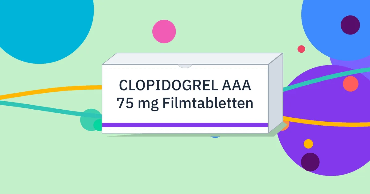 Symbolbild: Packung mit der Aufschrift CLOPIDOGREL AAA 75 mg Filmtabletten (PZN 00148932) – Verfügbarkeit und Bezug in Apotheken in Frankfurt am Main