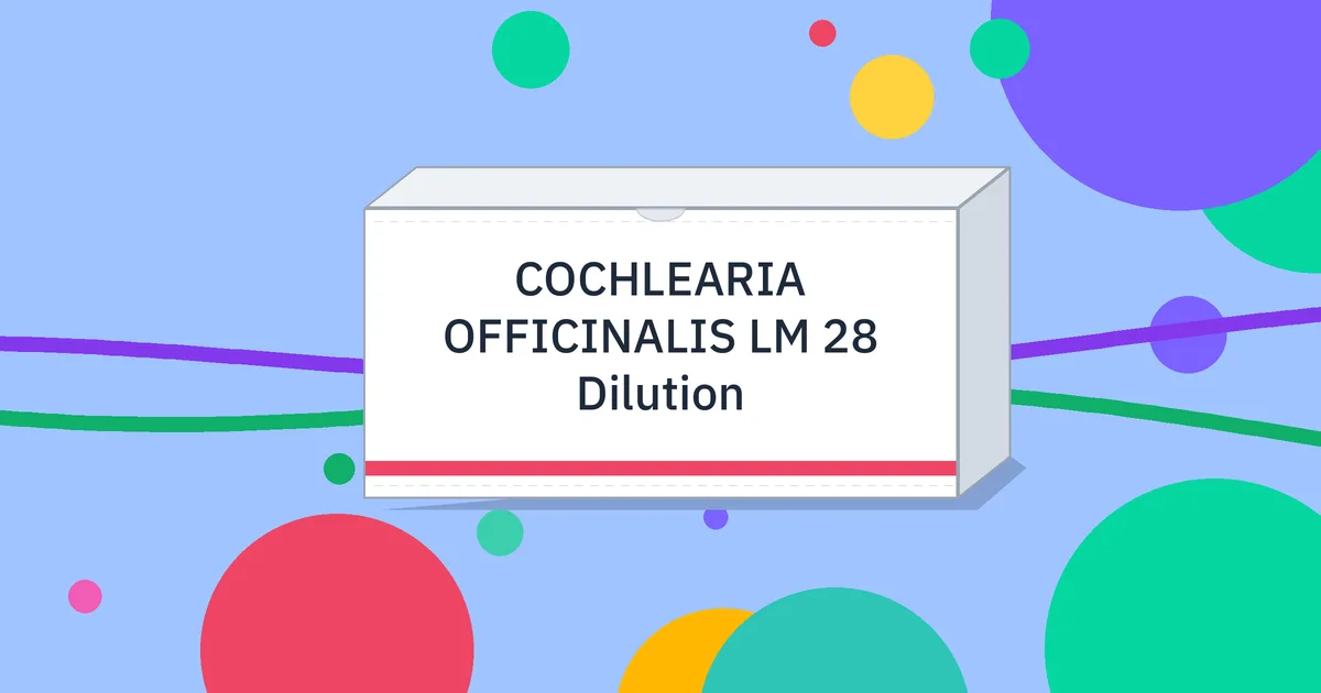 Symbolbild: Packung mit der Aufschrift COCHLEARIA OFFICINALIS LM 28 Dilution (PZN 12829689) – Verfügbarkeit und Bezug in Apotheken in Frankfurt am Main