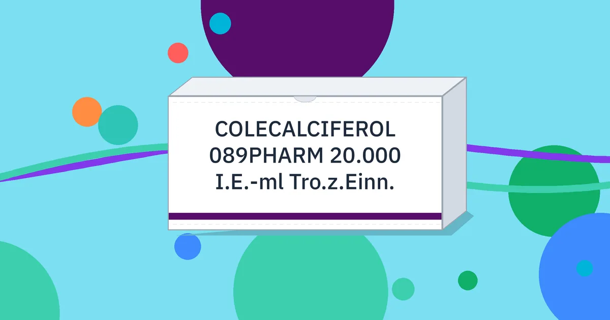 Symbolbild: Packung mit der Aufschrift COLECALCIFEROL 089PHARM 20.000 I.E.-ml Tro.z.Einn. (PZN 20613383) – Verfügbarkeit und Bezug in Apotheken in Frankfurt am Main