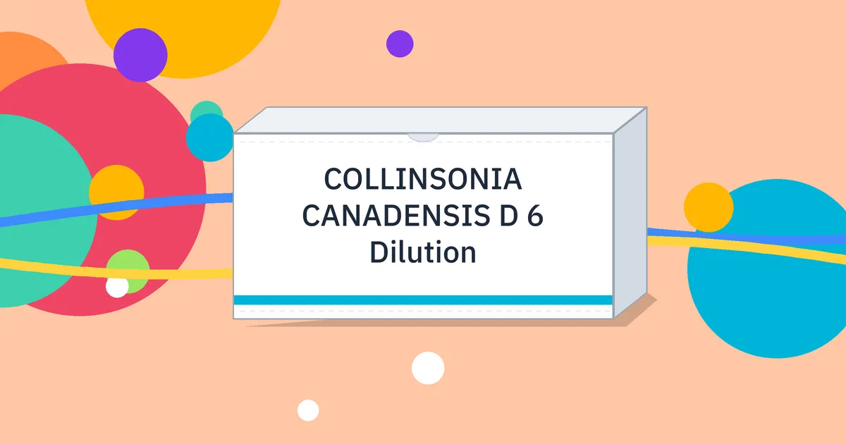 Symbolbild: Packung mit der Aufschrift COLLINSONIA CANADENSIS D 6 Dilution (PZN 02611736) – Verfügbarkeit und Bezug in Apotheken in Frankfurt am Main