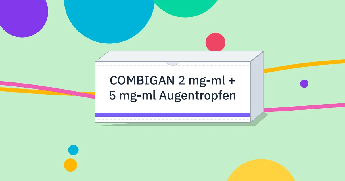 Symbolbild: Packung mit der Aufschrift COMBIGAN 2 mg-ml + 5 mg-ml Augentropfen (PZN 02836346) – Verfügbarkeit und Bezug in Apotheken in Frankfurt am Main