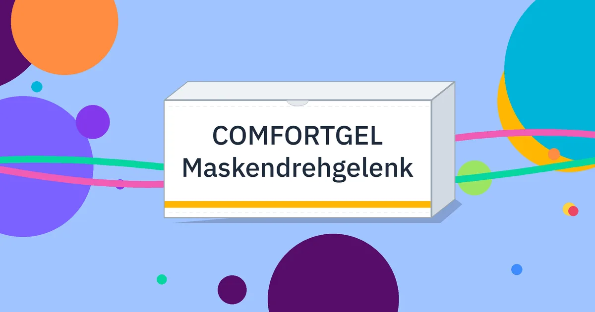 Symbolbild: Packung mit der Aufschrift COMFORTGEL Maskendrehgelenk (PZN 02761424) – Verfügbarkeit und Bezug in Apotheken in Frankfurt am Main
