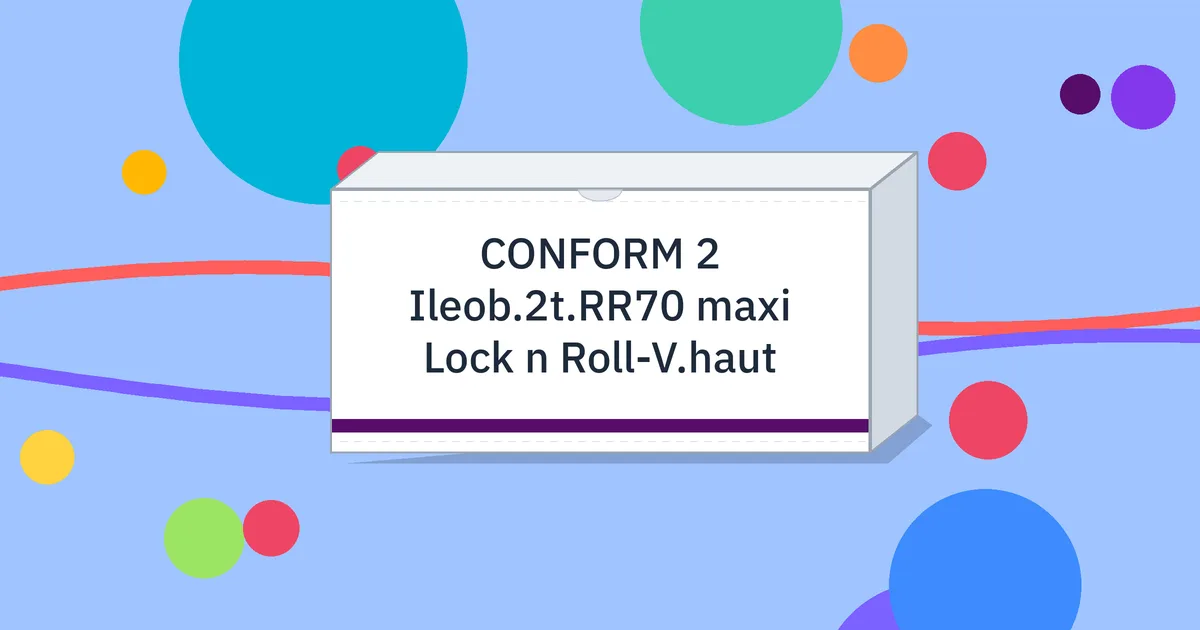 Symbolbild: Packung mit der Aufschrift CONFORM 2 Ileob.2t.RR70 maxi Lock n Roll-V.haut (PZN 00436565) – Verfügbarkeit und Bezug in Apotheken in Frankfurt am Main