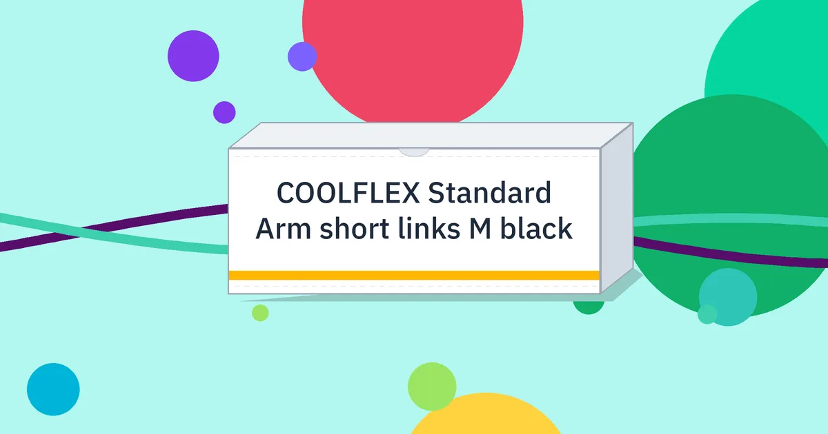 Symbolbild: Packung mit der Aufschrift COOLFLEX Standard Arm short links M black (PZN 20382647) – Verfügbarkeit und Bezug in Apotheken in Frankfurt am Main