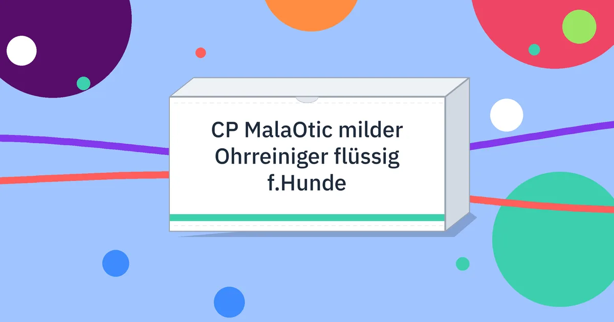 Symbolbild: Packung mit der Aufschrift CP MalaOtic milder Ohrreiniger flüssig f.Hunde (PZN 18132185) – Verfügbarkeit und Bezug in Apotheken in Frankfurt am Main