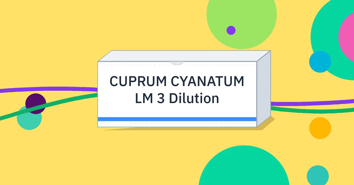 Symbolbild: Packung mit der Aufschrift CUPRUM CYANATUM LM 3 Dilution (PZN 13458060) – Verfügbarkeit und Bezug in Apotheken in Frankfurt am Main