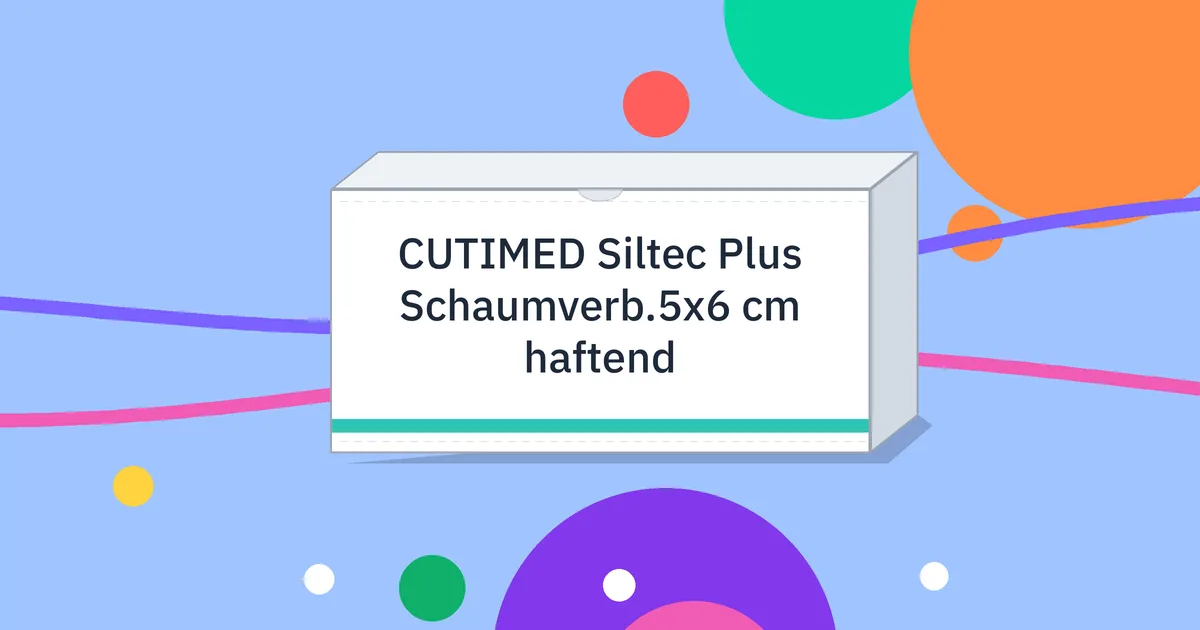 Symbolbild: Packung mit der Aufschrift CUTIMED Siltec Plus Schaumverb.5x6 cm haftend (PZN 12655172) – Verfügbarkeit und Bezug in Apotheken in Frankfurt am Main