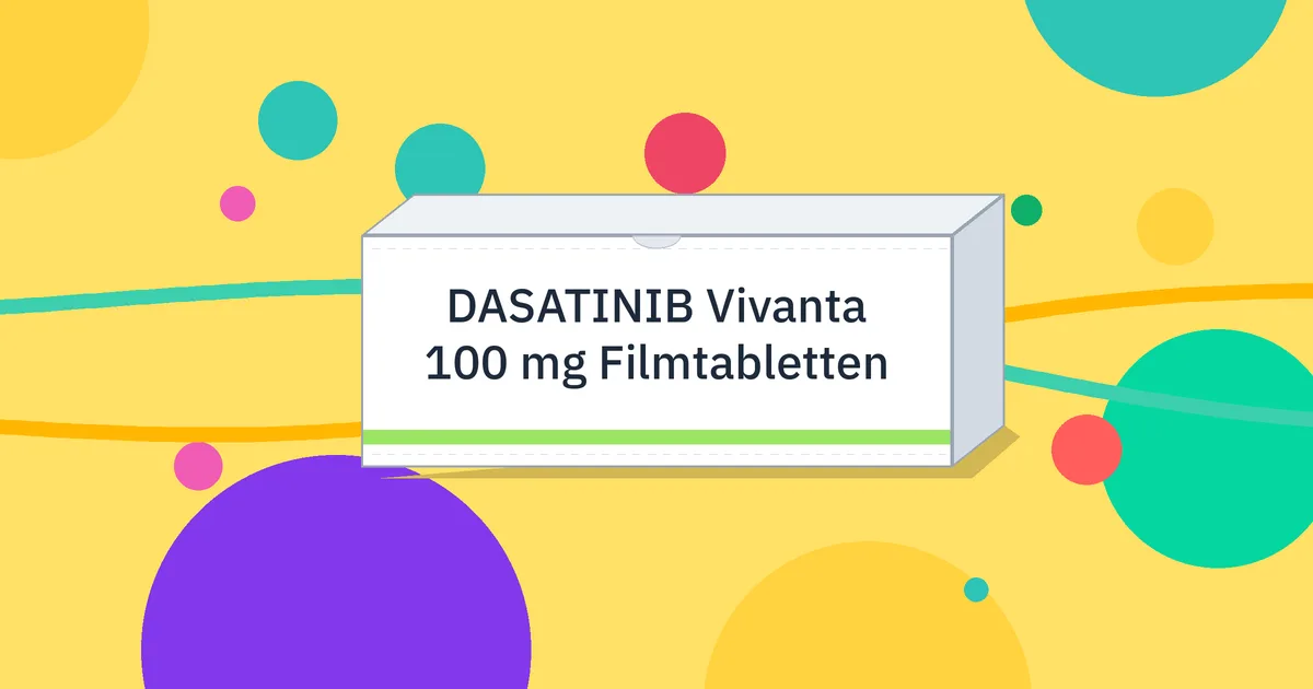 Symbolbild: Packung mit der Aufschrift DASATINIB Vivanta 100 mg Filmtabletten (PZN 19714446) – Verfügbarkeit und Bezug in Apotheken in Frankfurt am Main