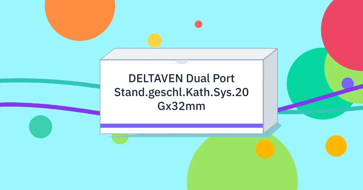 Symbolbild: Packung mit der Aufschrift DELTAVEN Dual Port Stand.geschl.Kath.Sys.20 Gx32mm (PZN 18873556) – Verfügbarkeit und Bezug in Apotheken in Frankfurt am Main
