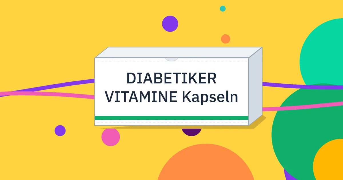 Symbolbild: Packung mit der Aufschrift DIABETIKER VITAMINE Kapseln (PZN 04266686) – Verfügbarkeit und Bezug in Apotheken in Frankfurt am Main