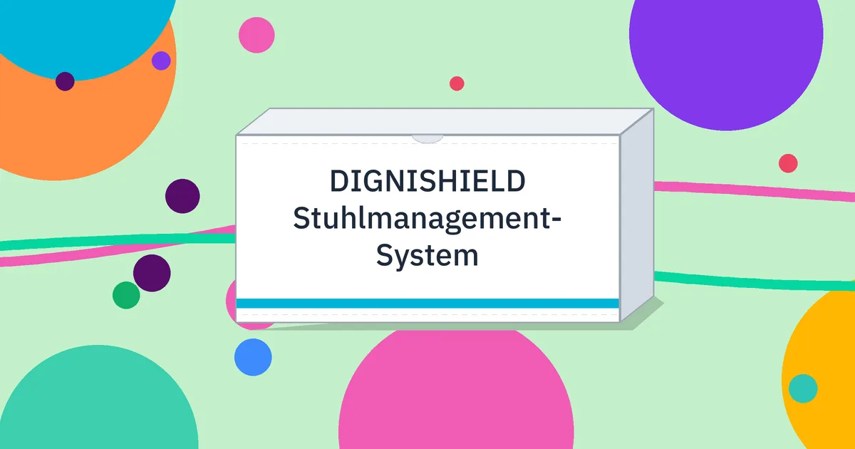 Symbolbild: Packung mit der Aufschrift DIGNISHIELD Stuhlmanagement-System (PZN 10987823) – Verfügbarkeit und Bezug in Apotheken in Frankfurt am Main