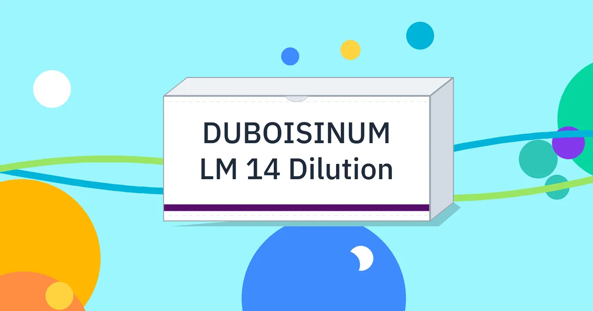Symbolbild: Packung mit der Aufschrift DUBOISINUM LM 14 Dilution (PZN 13467509) – Verfügbarkeit und Bezug in Apotheken in Frankfurt am Main