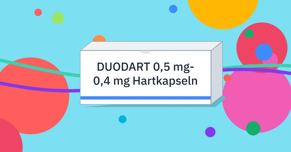 Symbolbild: Packung mit der Aufschrift DUODART 0,5 mg-0,4 mg Hartkapseln (PZN 09750085) – Verfügbarkeit und Bezug in Apotheken in Frankfurt am Main