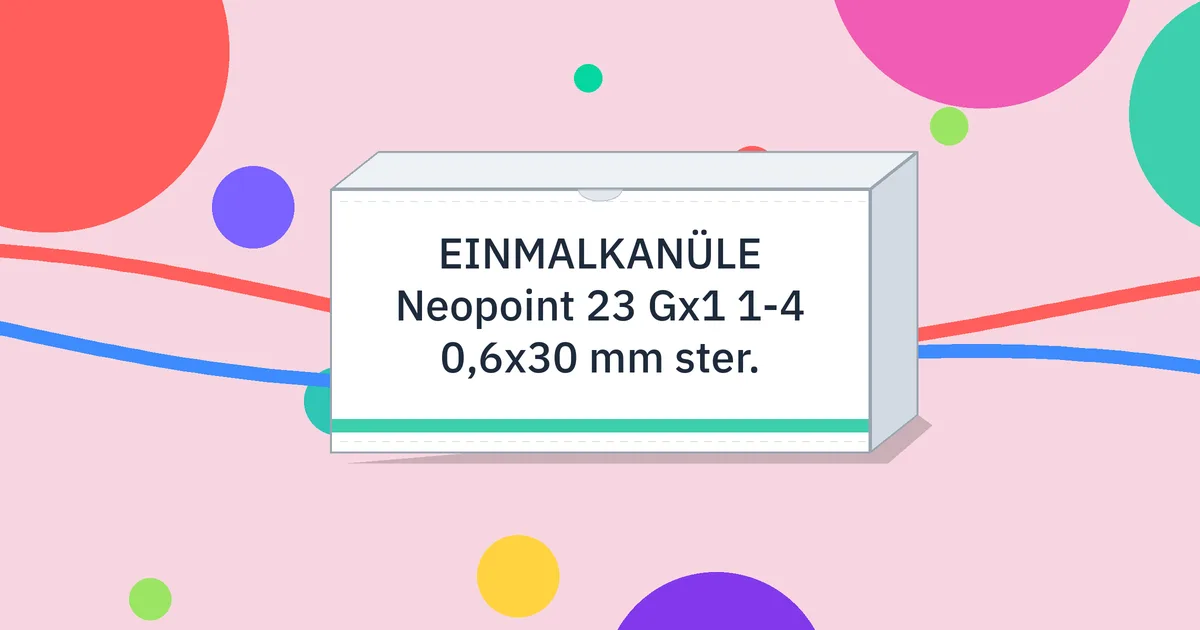 Symbolbild: Packung mit der Aufschrift EINMALKANÜLE Neopoint 23 Gx1 1-4 0,6x30 mm ster. (PZN 00363464) – Verfügbarkeit und Bezug in Apotheken in Frankfurt am Main