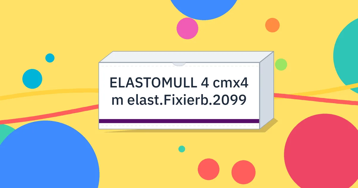 Symbolbild: Packung mit der Aufschrift ELASTOMULL 4 cmx4 m elast.Fixierb.2099 (PZN 19700214) – Verfügbarkeit und Bezug in Apotheken in Frankfurt am Main