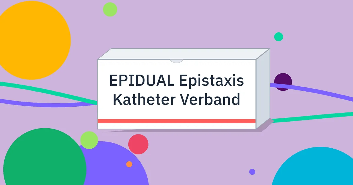 Symbolbild: Packung mit der Aufschrift EPIDUAL Epistaxis Katheter Verband (PZN 09005909) – Verfügbarkeit und Bezug in Apotheken in Frankfurt am Main