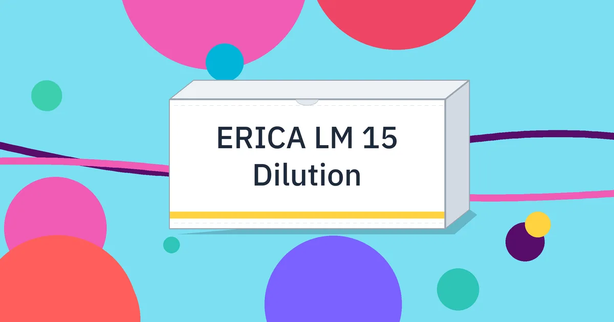 Symbolbild: Packung mit der Aufschrift ERICA LM 15 Dilution (PZN 13477703) – Verfügbarkeit und Bezug in Apotheken in Frankfurt am Main