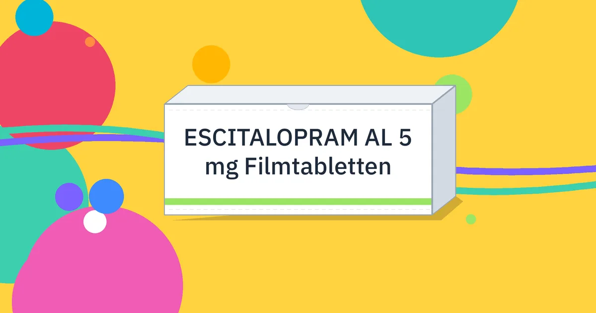 Symbolbild: Packung mit der Aufschrift ESCITALOPRAM AL 5 mg Filmtabletten (PZN 13164832) – Verfügbarkeit und Bezug in Apotheken in Frankfurt am Main