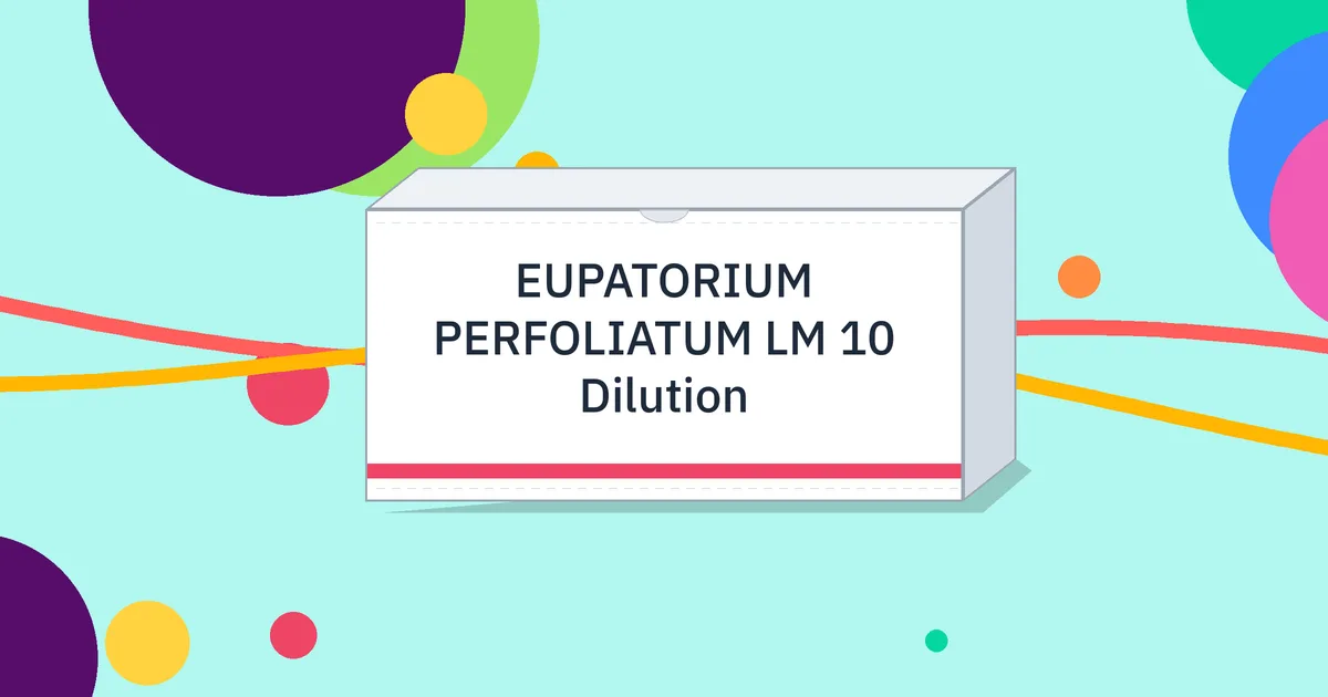 Symbolbild: Packung mit der Aufschrift EUPATORIUM PERFOLIATUM LM 10 Dilution (PZN 12846185) – Verfügbarkeit und Bezug in Apotheken in Frankfurt am Main