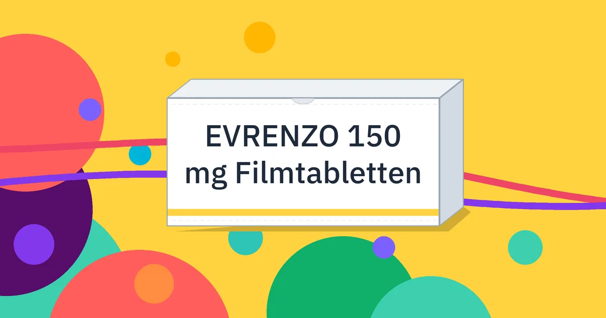 Symbolbild: Packung mit der Aufschrift EVRENZO 150 mg Filmtabletten (PZN 19542198) – Verfügbarkeit und Bezug in Apotheken in Frankfurt am Main