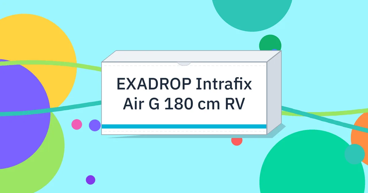 Symbolbild: Packung mit der Aufschrift EXADROP Intrafix Air G 180 cm RV (PZN 06107644) – Verfügbarkeit und Bezug in Apotheken in Frankfurt am Main