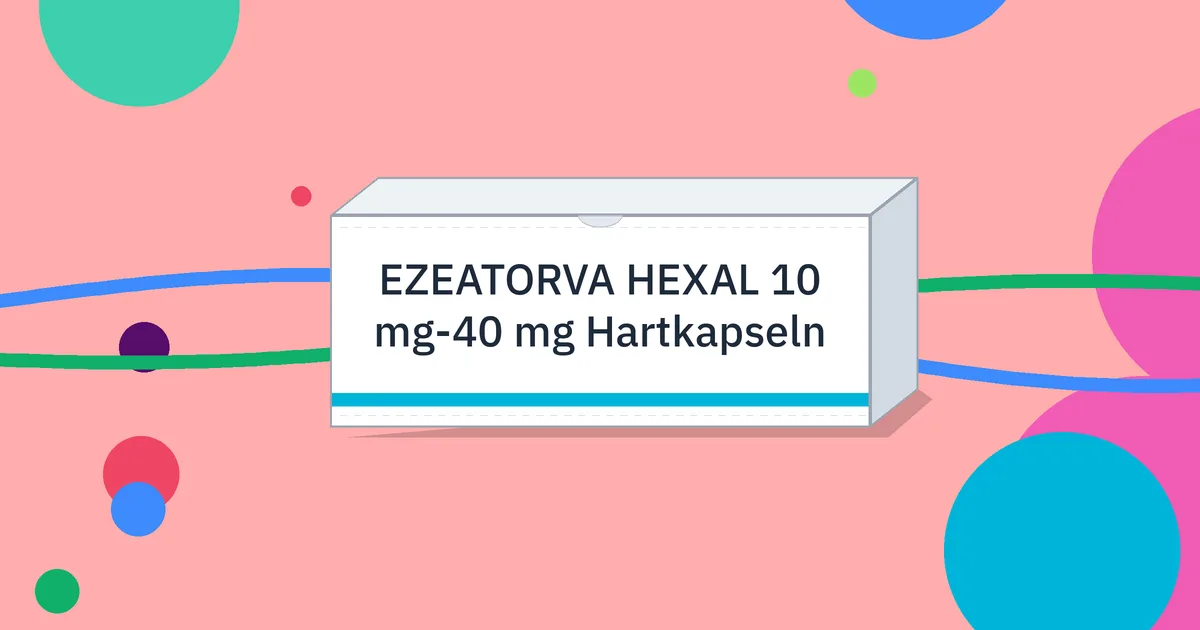 Symbolbild: Packung mit der Aufschrift EZEATORVA HEXAL 10 mg-40 mg Hartkapseln (PZN 16891202) – Verfügbarkeit und Bezug in Apotheken in Frankfurt am Main