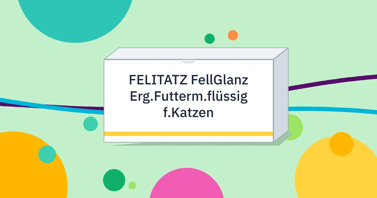 Symbolbild: Packung mit der Aufschrift FELITATZ FellGlanz Erg.Futterm.flüssig f.Katzen (PZN 13981376) – Verfügbarkeit und Bezug in Apotheken in Frankfurt am Main