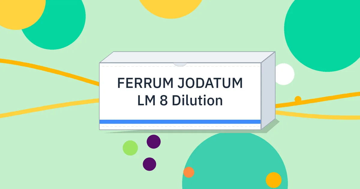 Symbolbild: Packung mit der Aufschrift FERRUM JODATUM LM 8 Dilution (PZN 12848847) – Verfügbarkeit und Bezug in Apotheken in Frankfurt am Main